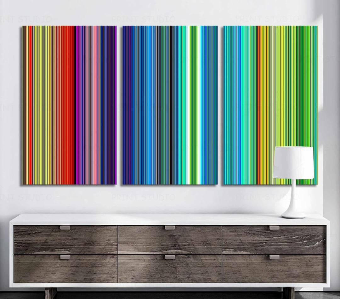 Multicolored Canvas Stripes Walk the Line Abstract Modern Art Stripes ...