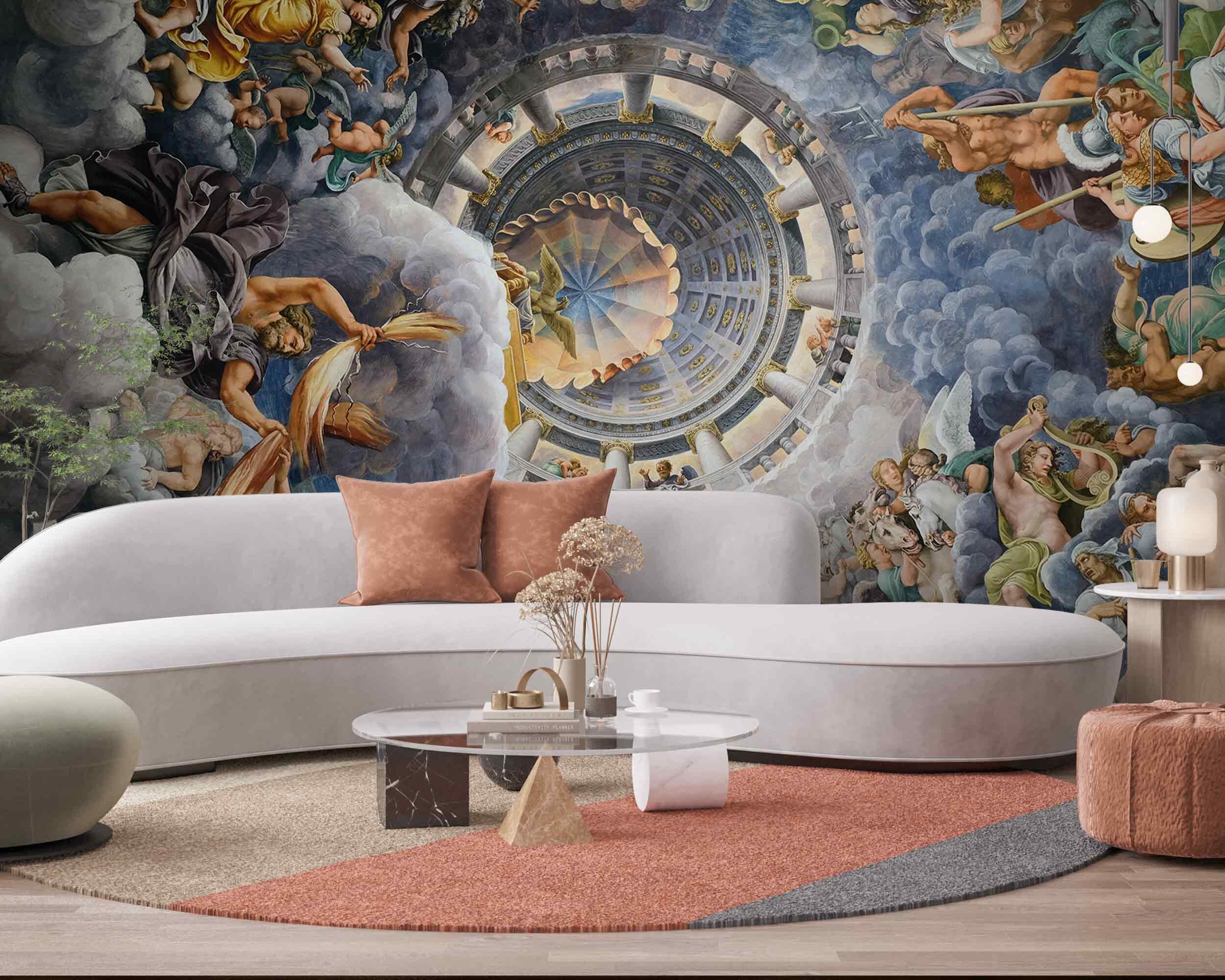 Giulio Romano Chamber of Giants Gods on Olympus Wallpaper for Ceiling ...