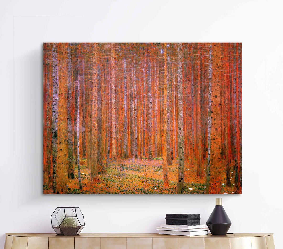 Gustav Klimt Expressionism Forest Reproduction Illustration Vintage ...