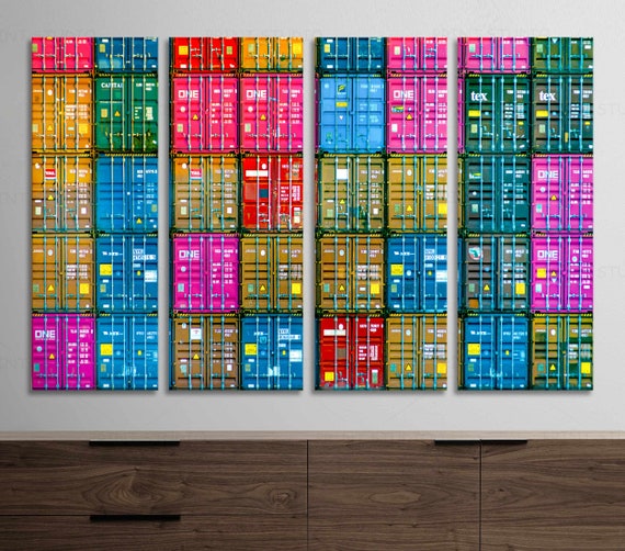 Containers Wall Art Christmas Gift Water Logistic Pictures - Etsy