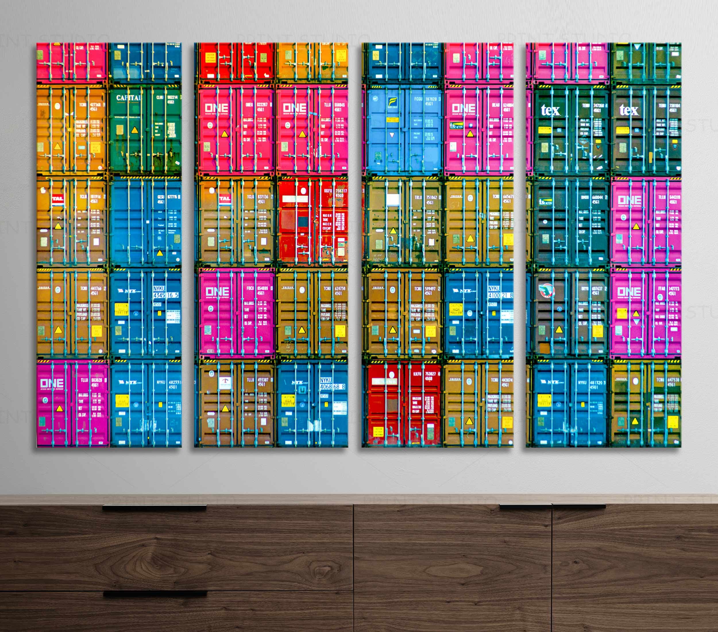 Containers Wall Art Christmas Gift Water Logistic Pictures Poster ...