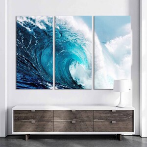Big Blue Wave Ocean Wall Art Surf Canvas Beach Photography - Etsy