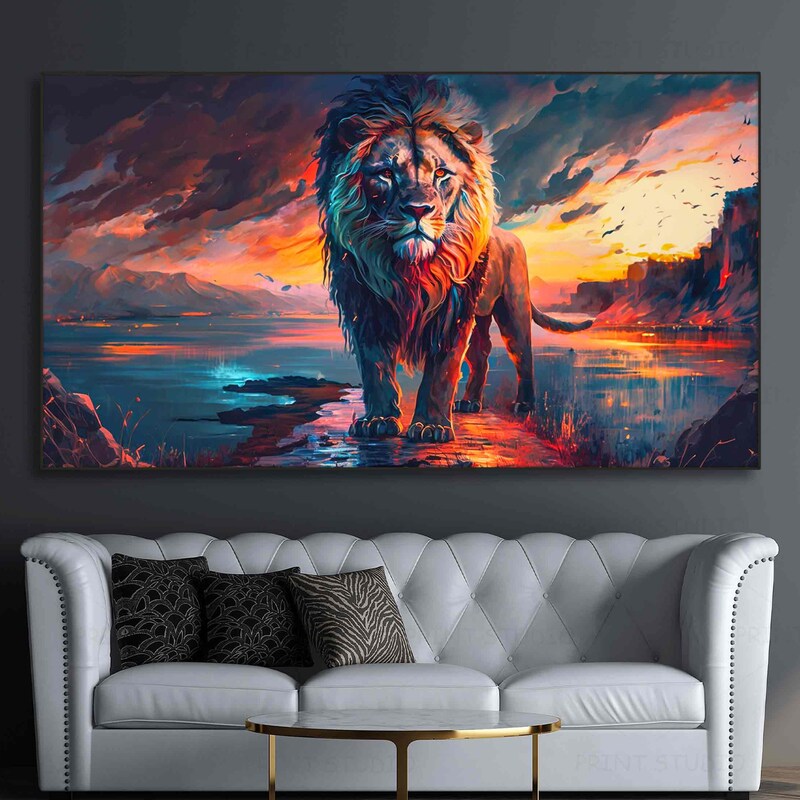 Abstract Lion Art - Etsy