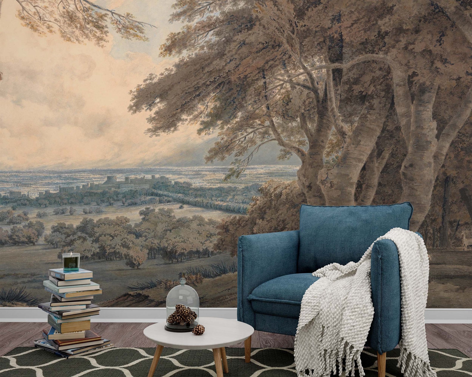 Big Trees Beautiful Panoramic Scenic Landscape Mural Victorian - Etsy