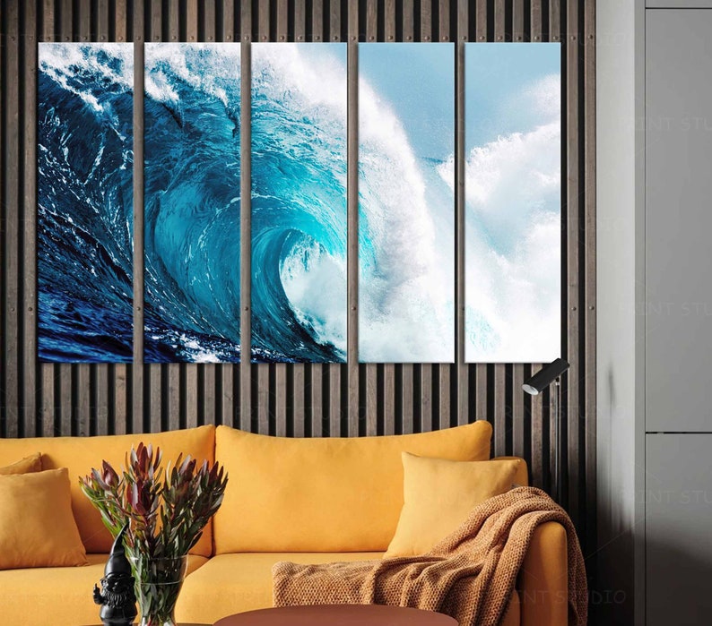 Big Blue, Wave Ocean, Wall Art Surf, Canvas Beach, Photography Print ...