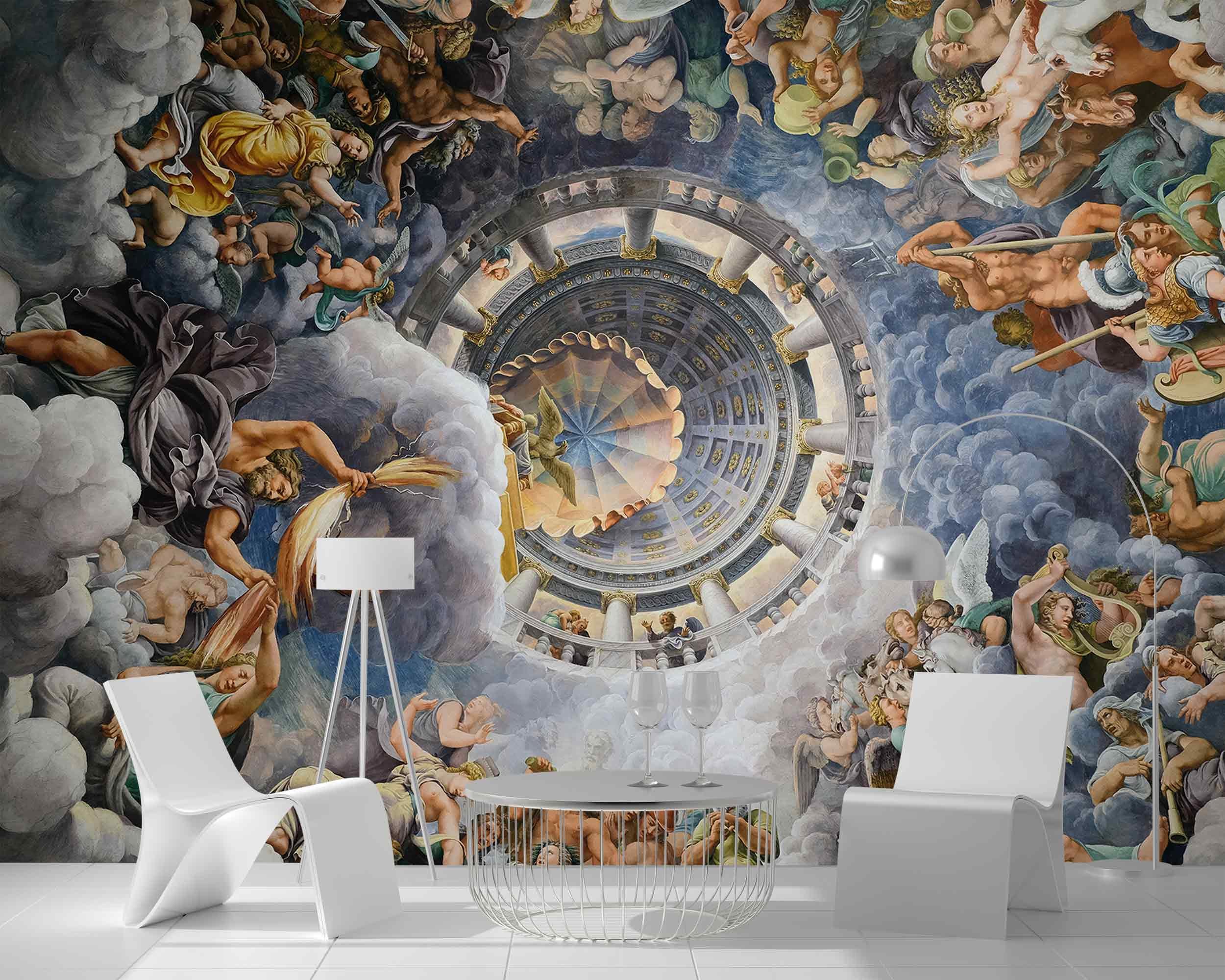 Giulio Romano Chamber of Giants Gods on Olympus Wallpaper for Ceiling ...