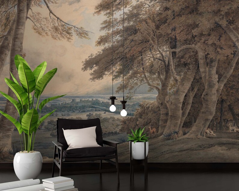 Big Trees Beautiful Panoramic Scenic Landscape Mural Victorian - Etsy