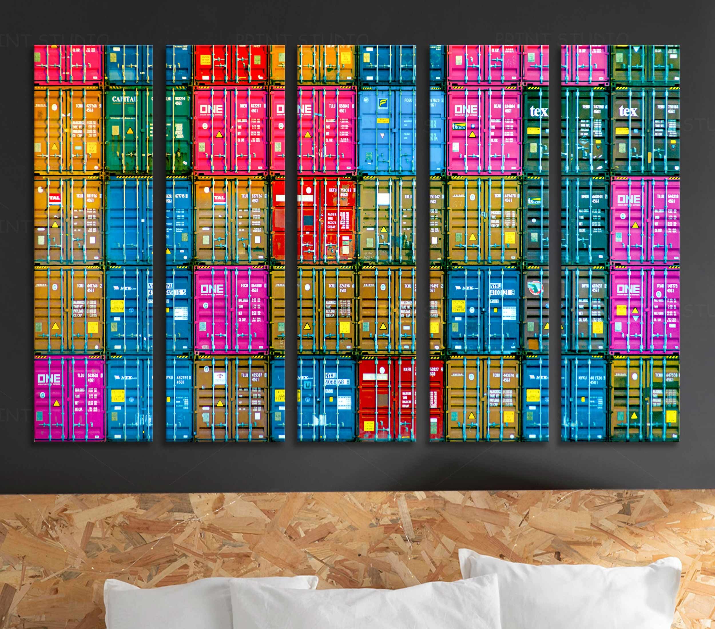 Containers Wall Art Christmas Gift Water Logistic Pictures Poster ...