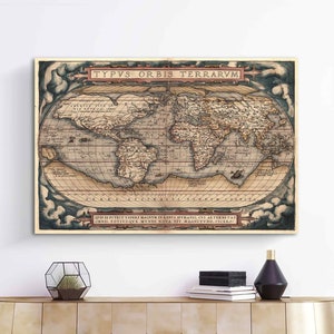 Antique World Map, Old World Map, Digital Map Print, Vintage Map ...