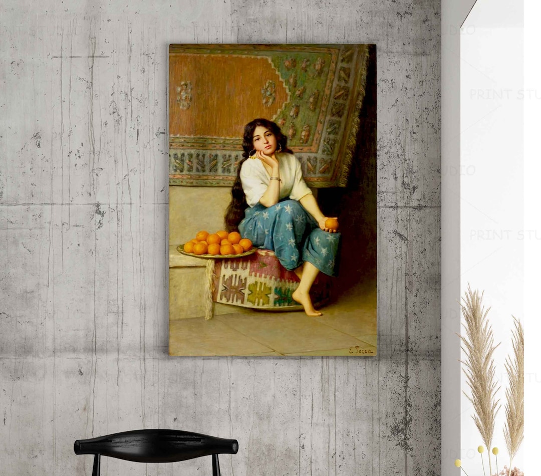 Enrique Serra Auque the Orange Seller Canvas Gallery Reproduction Wall ...