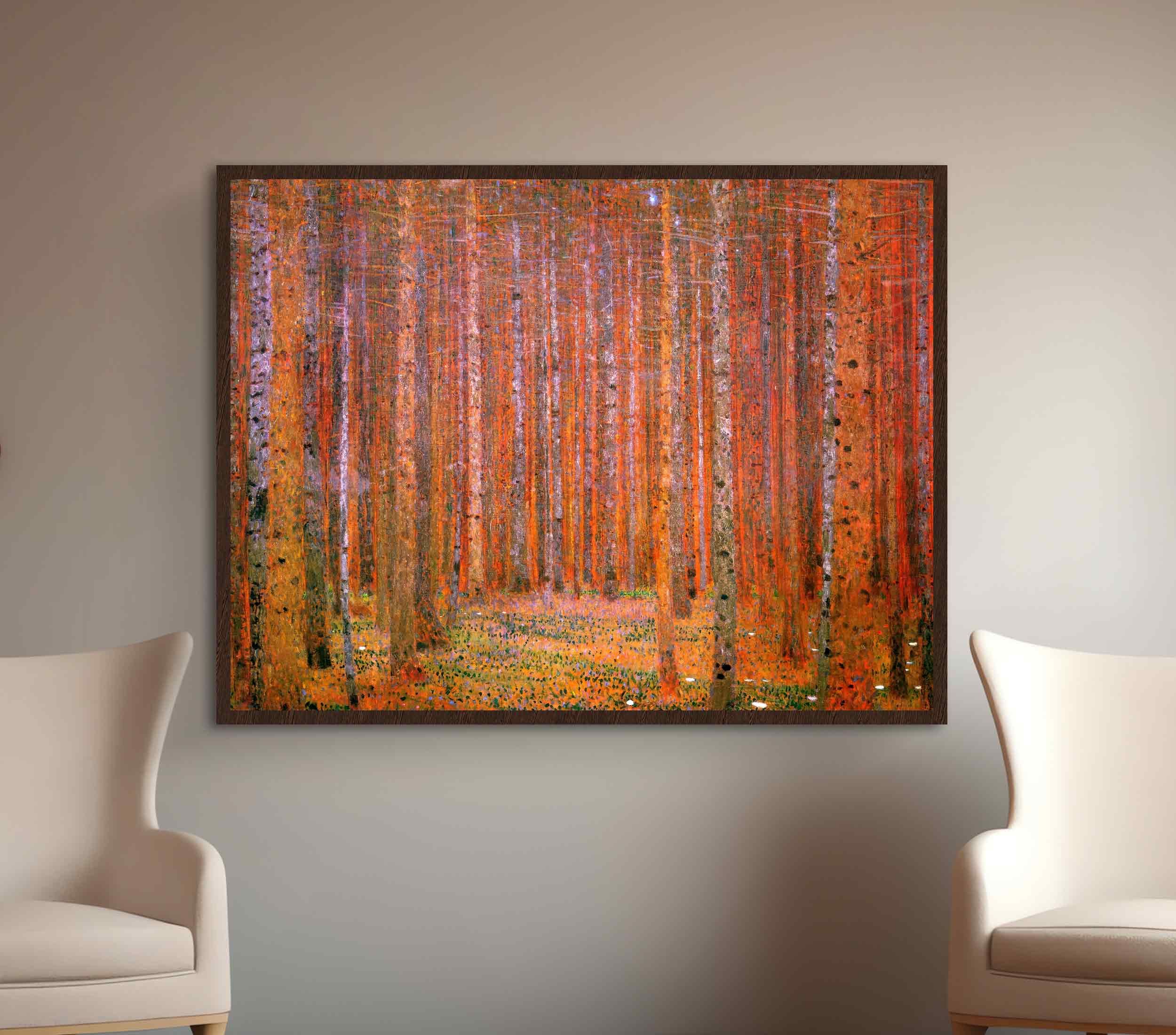 Gustav Klimt Expressionism Forest Reproduction Illustration Vintage ...