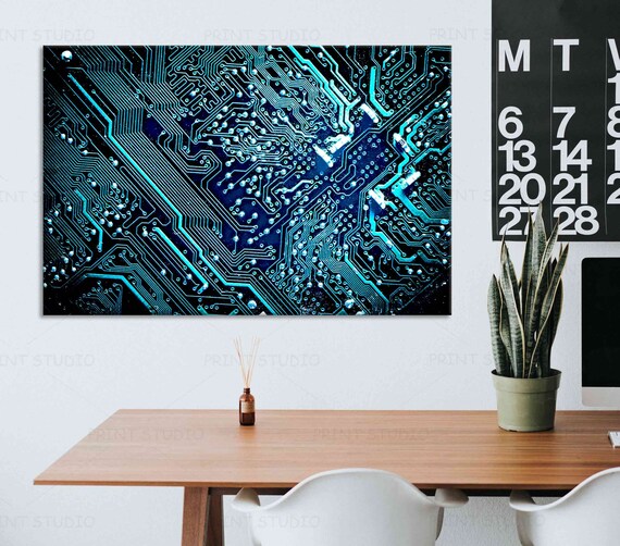 Circuit Layout Electronics Wall Art Chip Huge Large Canvas - Etsy