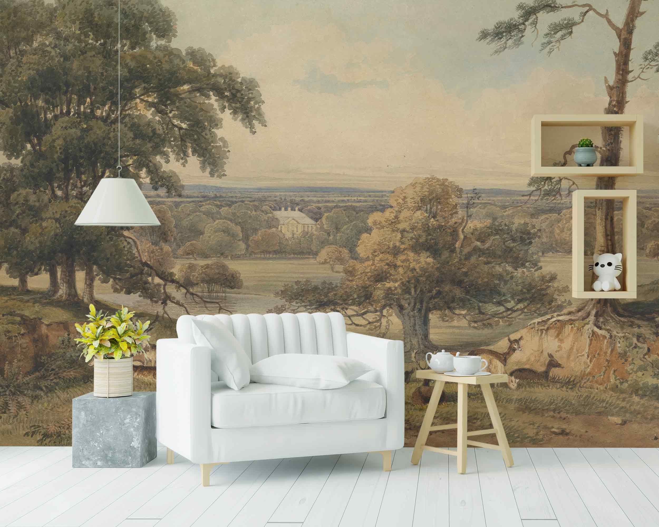 Rustic Reprint Vintage Wall Murals Self-adhesive or Non-woven Wallpaper ...