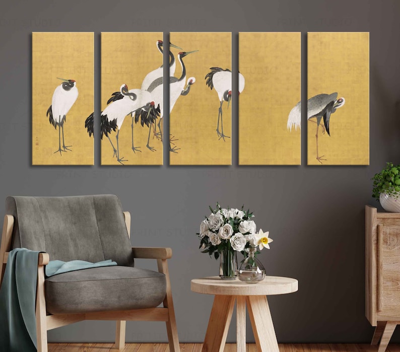 Maruyama Okyo Cranes Wall Art Chinese Crane Print Japanese - Etsy