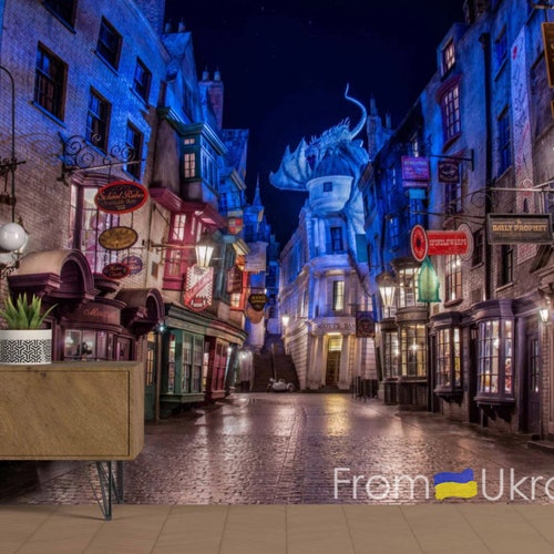 Wizard World Wallpaper Mural / Wizarding Alley Wallpaper / | Etsy