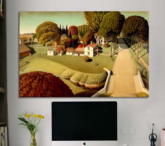 Grant Wood the Birthplace of Herbert Hoover American Painter - Etsy