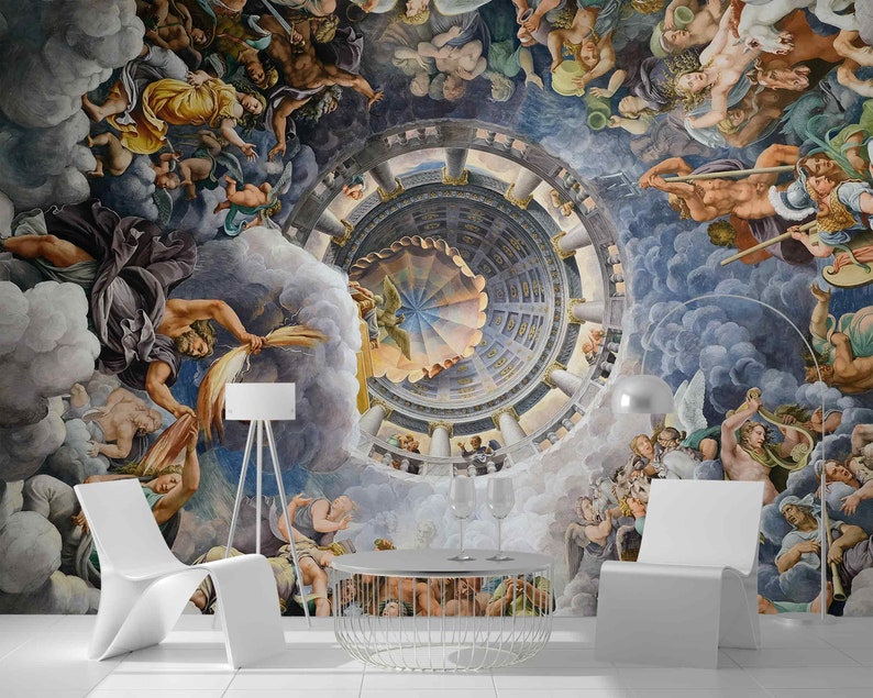 Giulio Romano Chamber of Giants Gods on Olympus Wallpaper for Ceiling ...