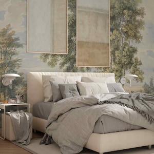 Nature Landscape Retro Wllpaper Large Old Green Trees Hills Vintage ...