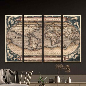 Antique World Map, Old World Map, Digital Map Print, Vintage Map ...