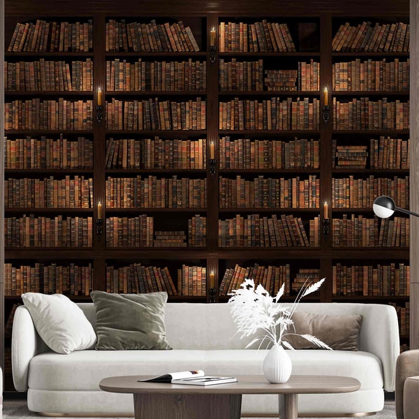 Library Wallpaper - Etsy