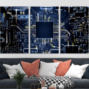 Circuit Layout Electronics Wall Art Chip Huge Panoramic Canvas - Etsy