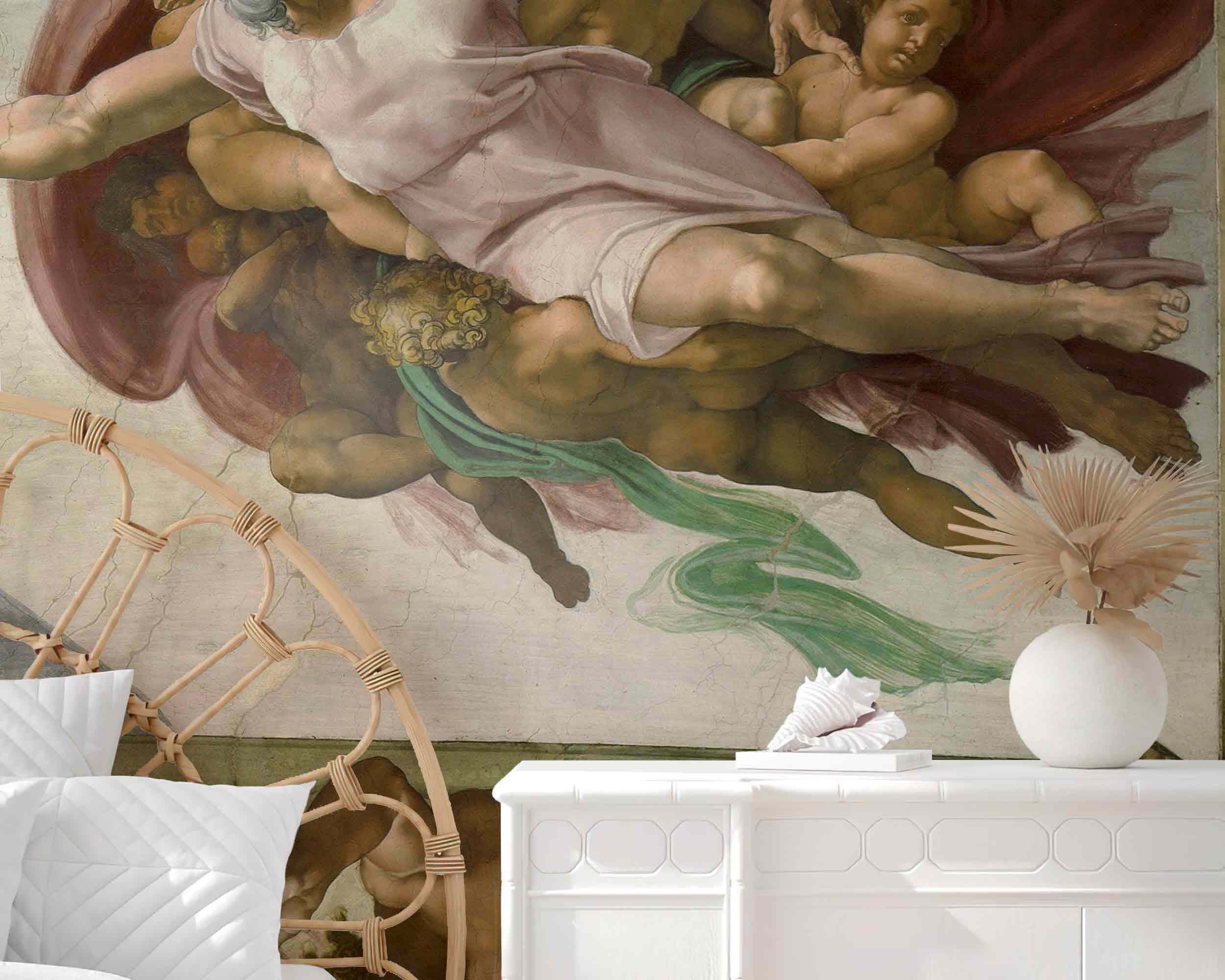 Creation of Adam Michelangelo Wallpaper Self-adhesive Fabric Non-woven ...