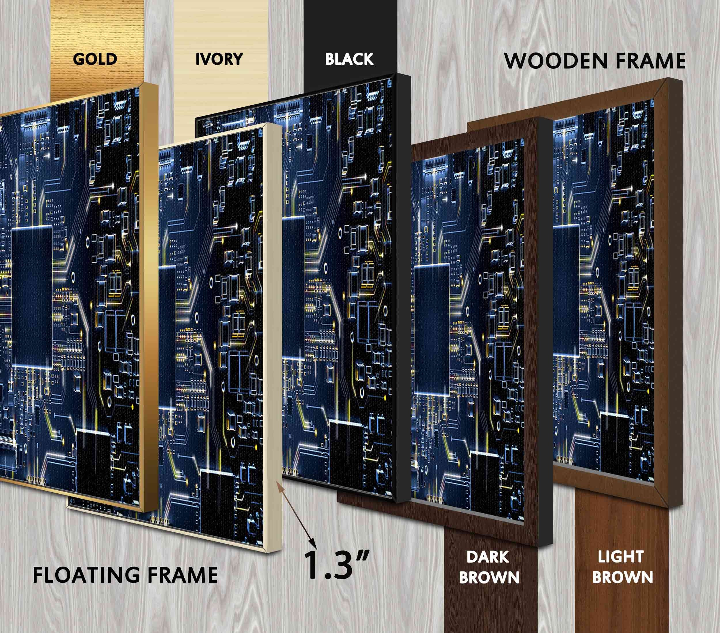 Circuit Layout Electronics Wall Art Chip Huge Panoramic Canvas Print ...