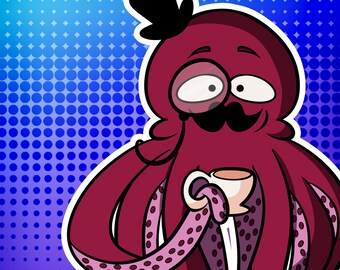 Mustache octopus | Etsy