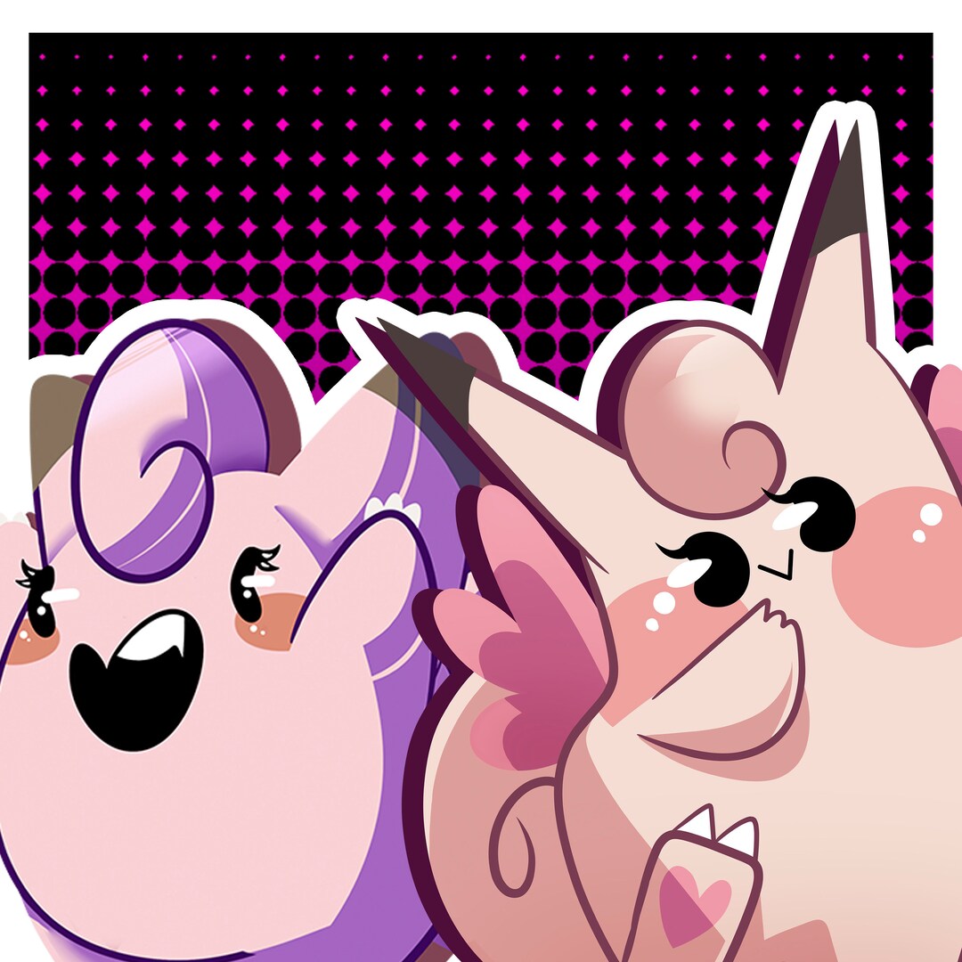 035-036 Clefairy and Clefable: Sticker/magnet - Etsy