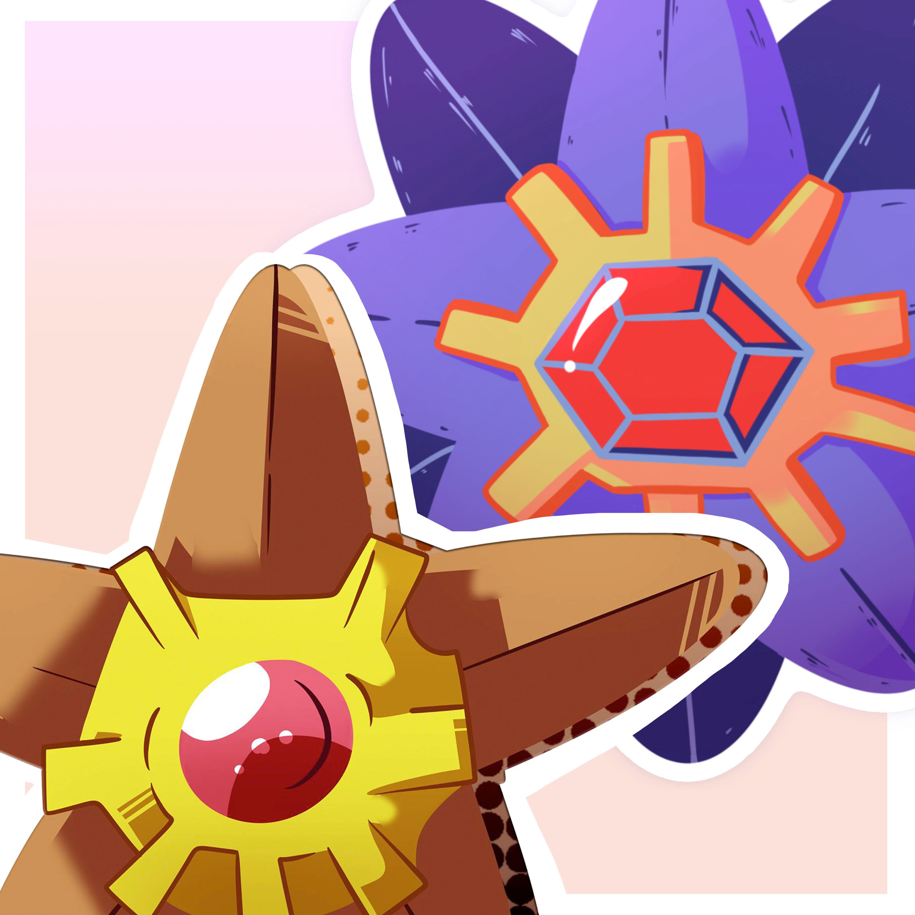 120-121 Staryu and Starmie: Sticker/magnet | Etsy