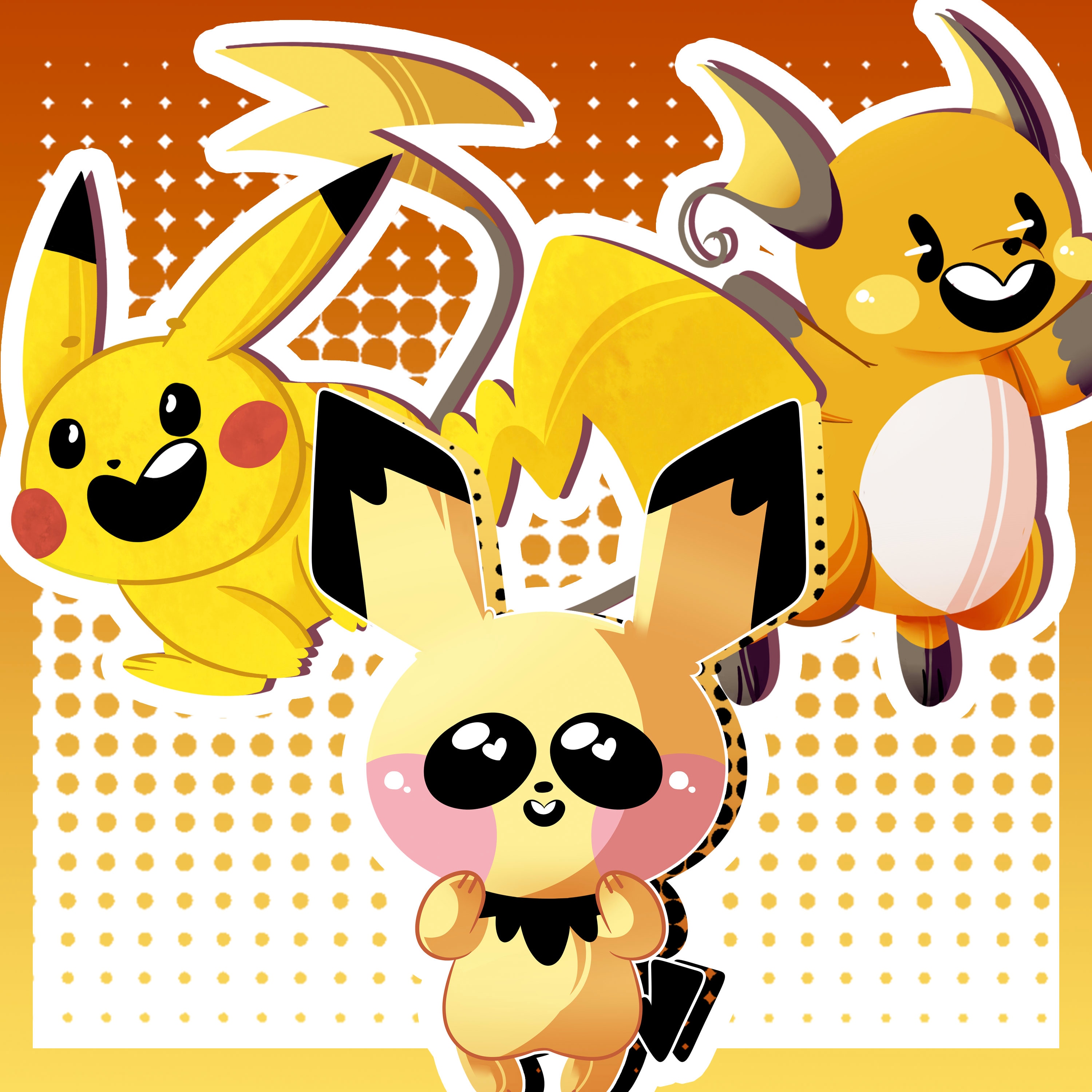 025-026/172 Pichu/pikachu/raichu: Sticker/magnet - Etsy