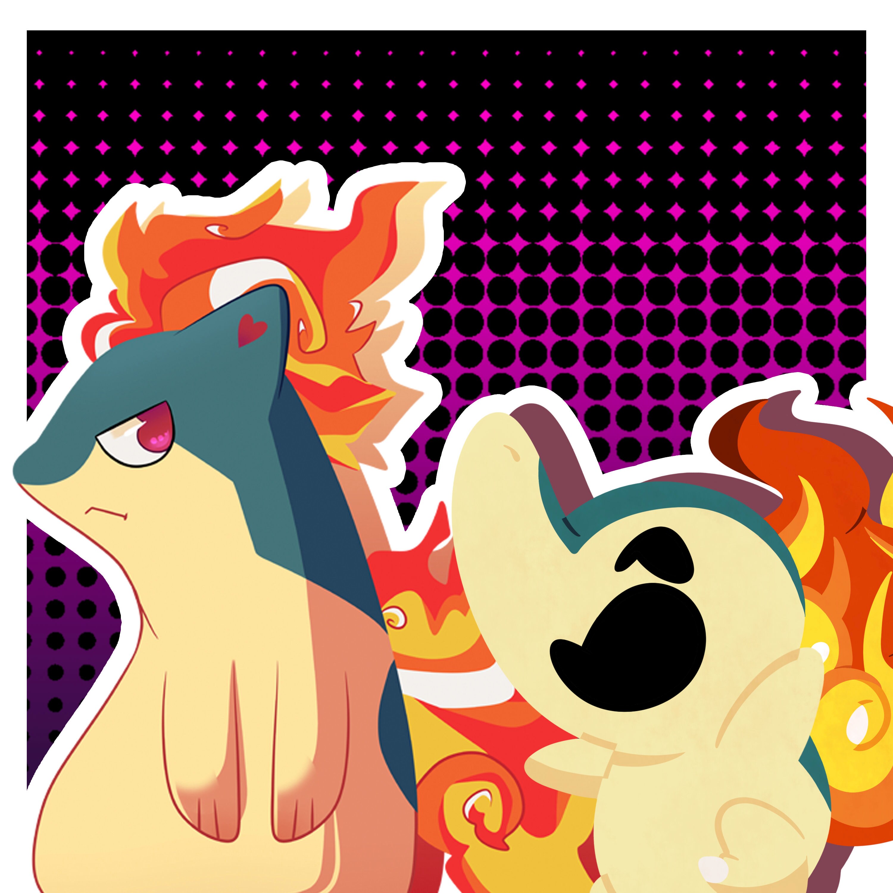 155-156 Cyndaquil and Quilava: Sticker/magnet | Etsy
