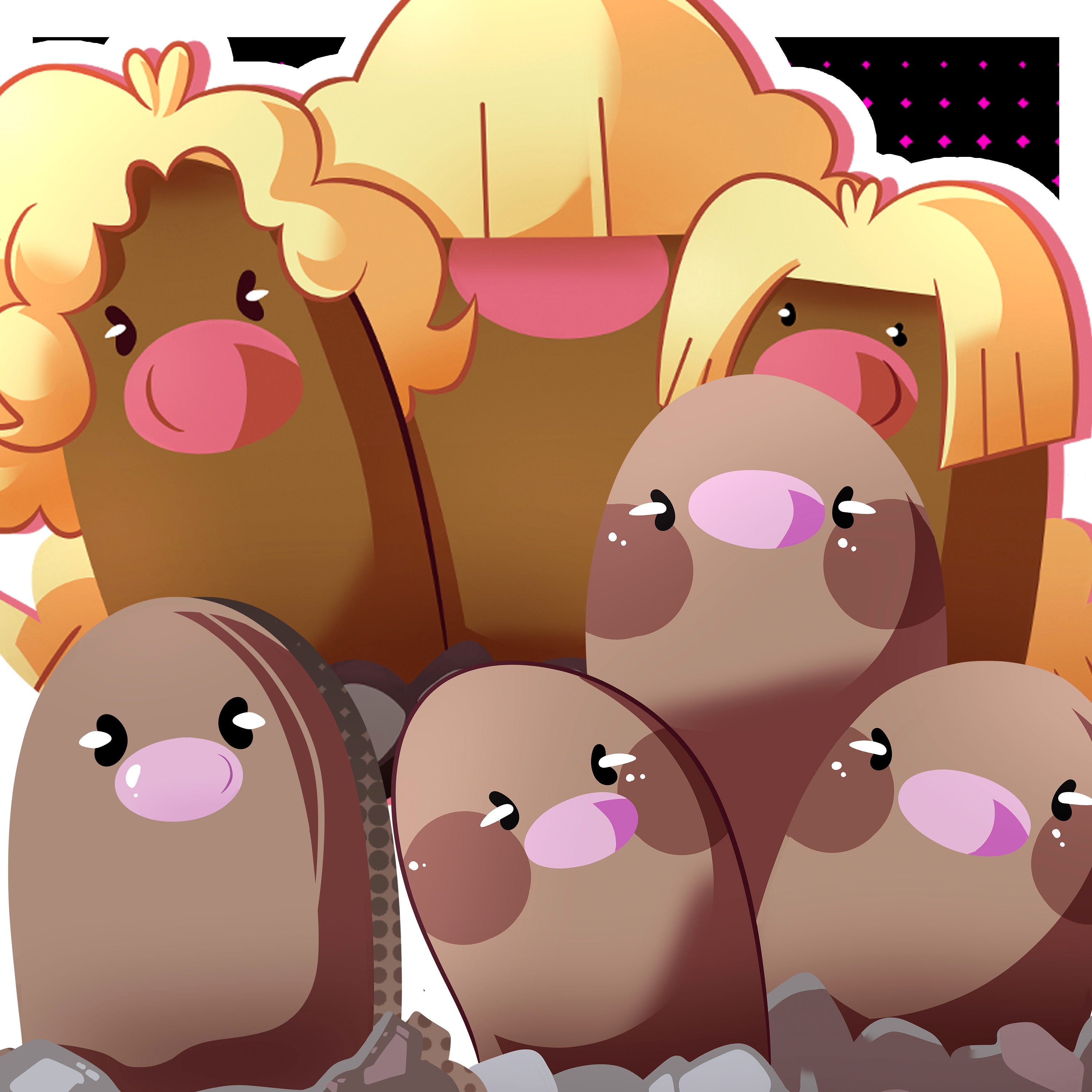 050-051 Diglett and Dugtrio: Sticker/magnet - Etsy
