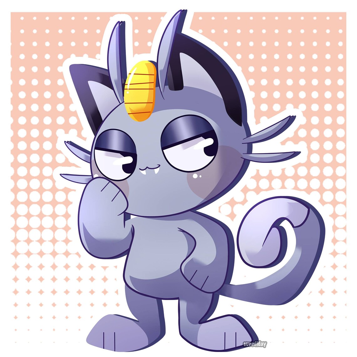 052-053 Meowth/alolan Meowth and Persian: Sticker/magnet - Etsy