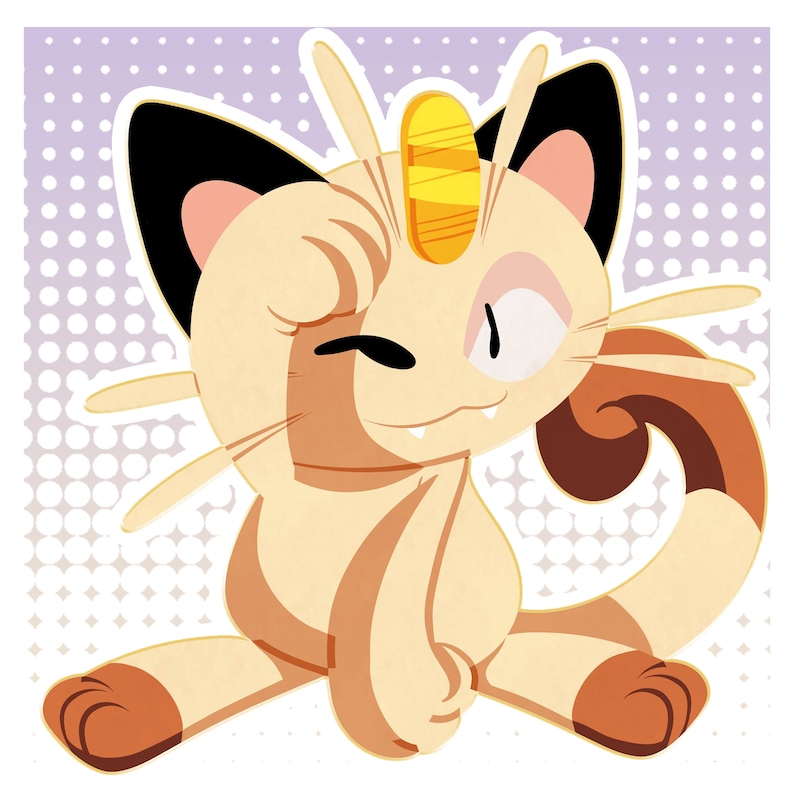 052-053 Meowth/alolan Meowth and Persian: Sticker/magnet - Etsy