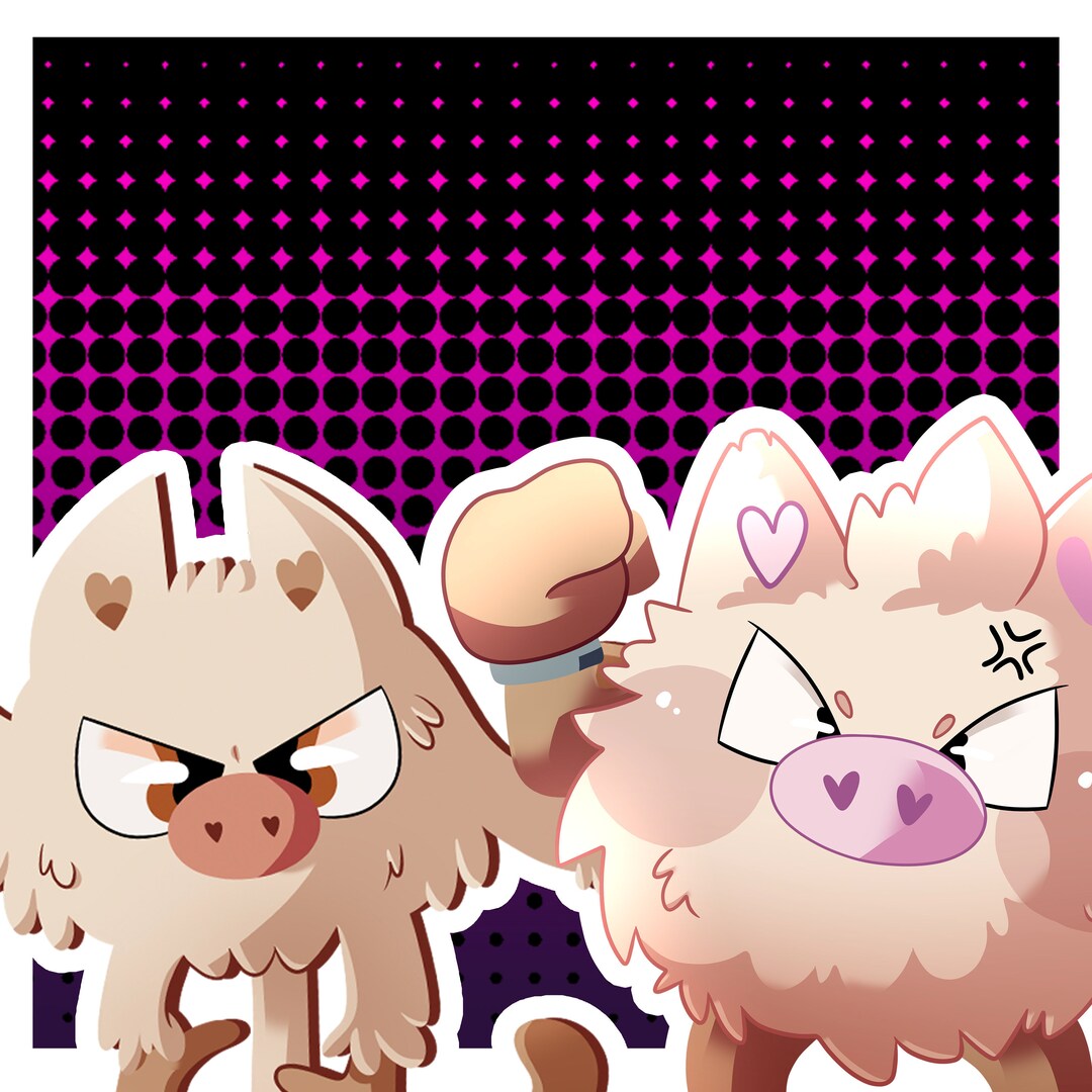 056-057 Mankey and Primeape: Sticker/magnet - Etsy
