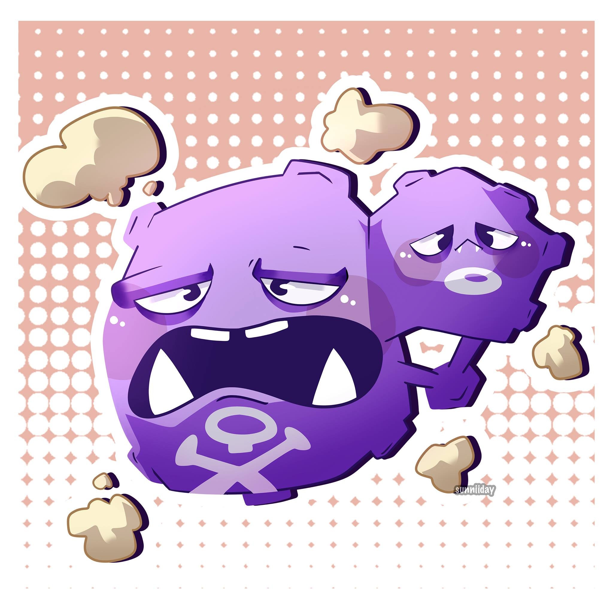 109-110 Koffing and Weezing: Stickermagnet - Etsy