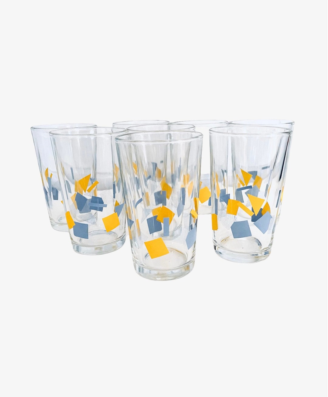 8x 80s Memphis Style Juice Glass Set - Etsy