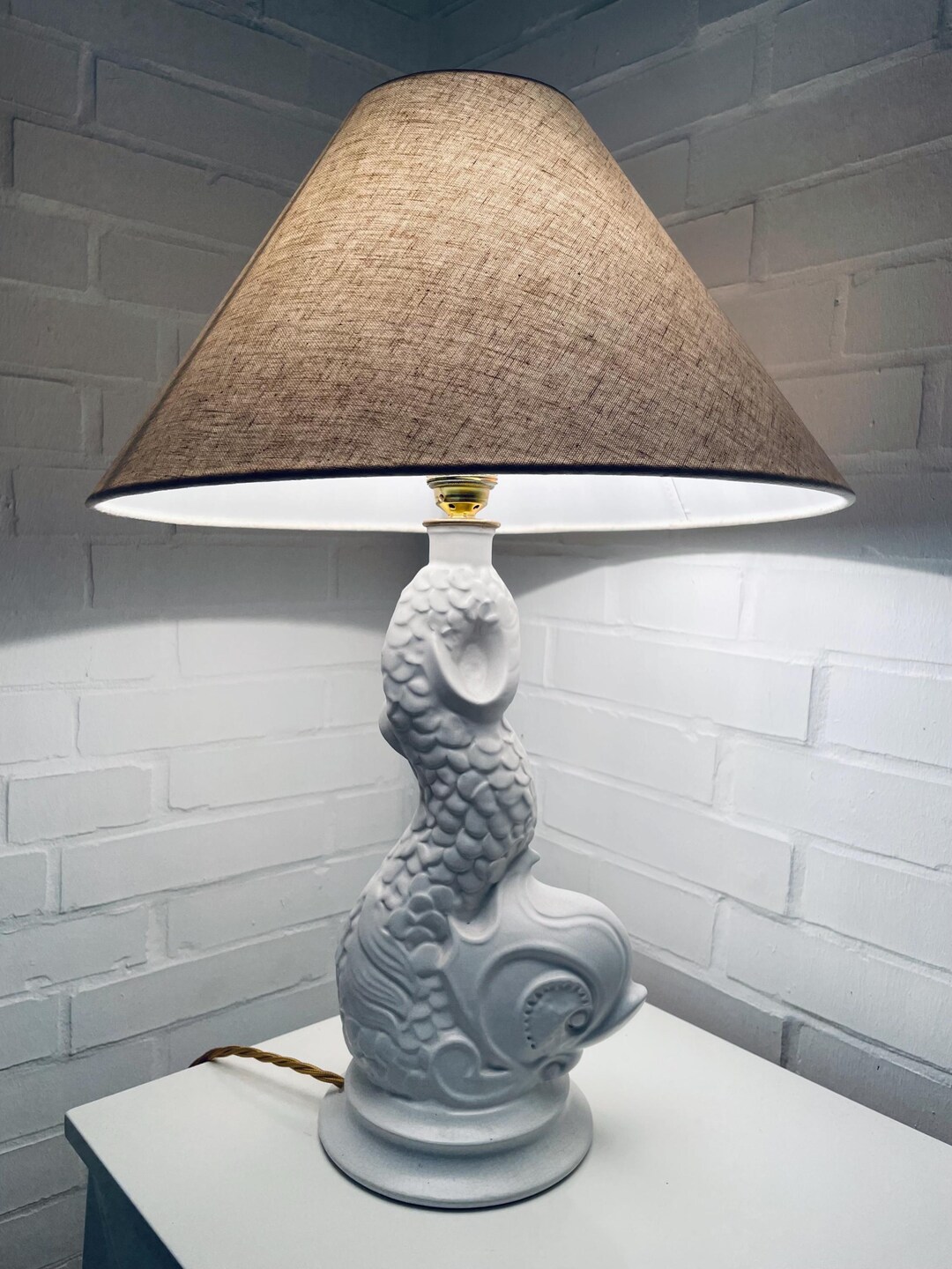 1960 Koi Fish Porcelain Lamp - Etsy