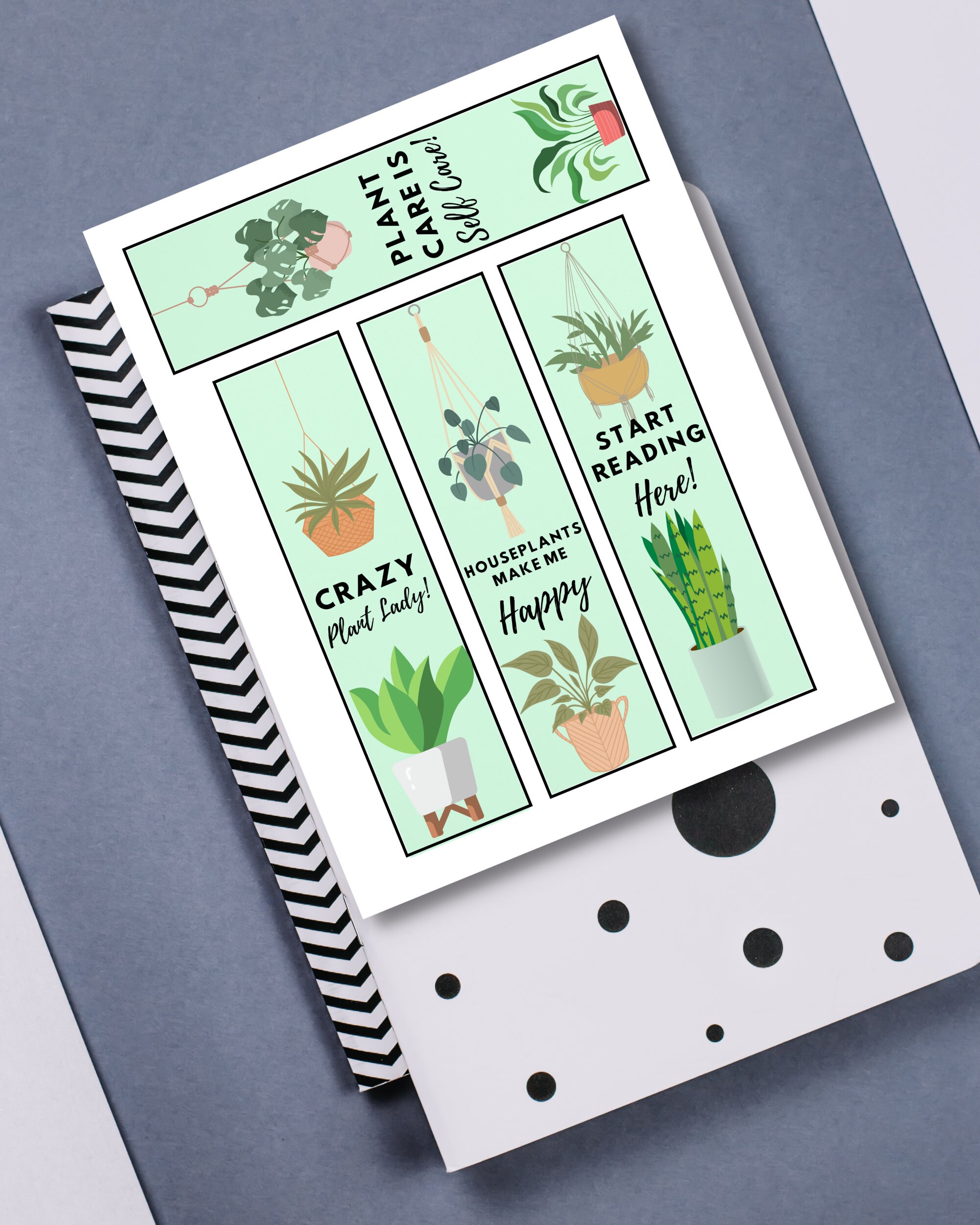 Printable Bookmarks Set of 8 Bookmarks Houseplants & Gardens Bookmark ...