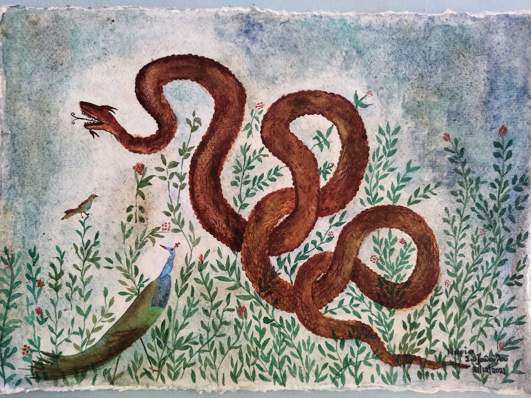 Agathodaimon, Agathos Daimon. Original Watercolor Ancient/ Hellenic ...