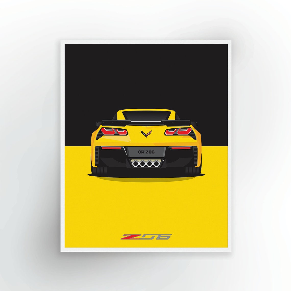 Chevrolet Corvette C7 Z06 V8 Art Print Vertical Printable Poster Sports ...