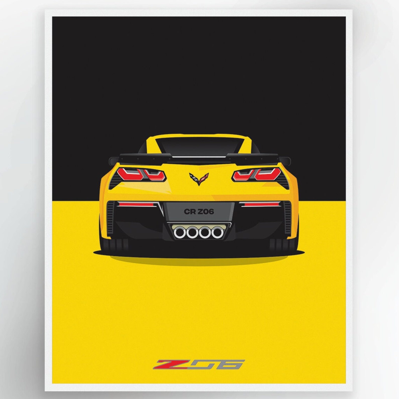 Chevrolet Corvette C7 Z06 V8 Art Print Vertical Printable Poster Sports ...