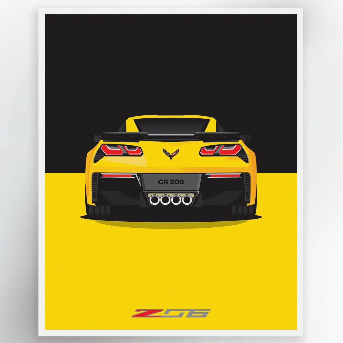 Chevrolet Corvette C7 Z06 V8 Art Print Vertical Printable Poster Sports ...