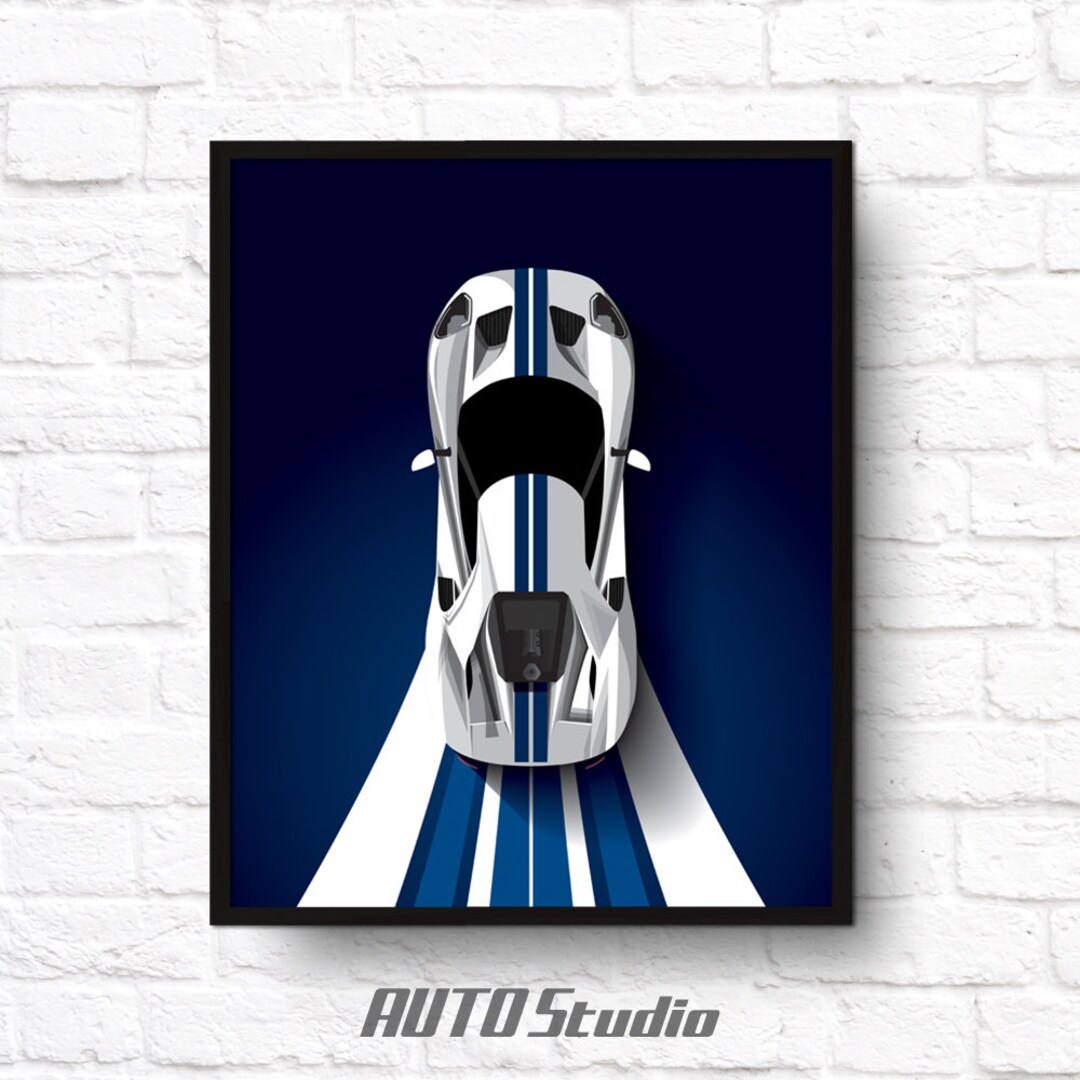 Ford GT Sport Art Print, Poster, Printable Racing Car Art Home Decor ...
