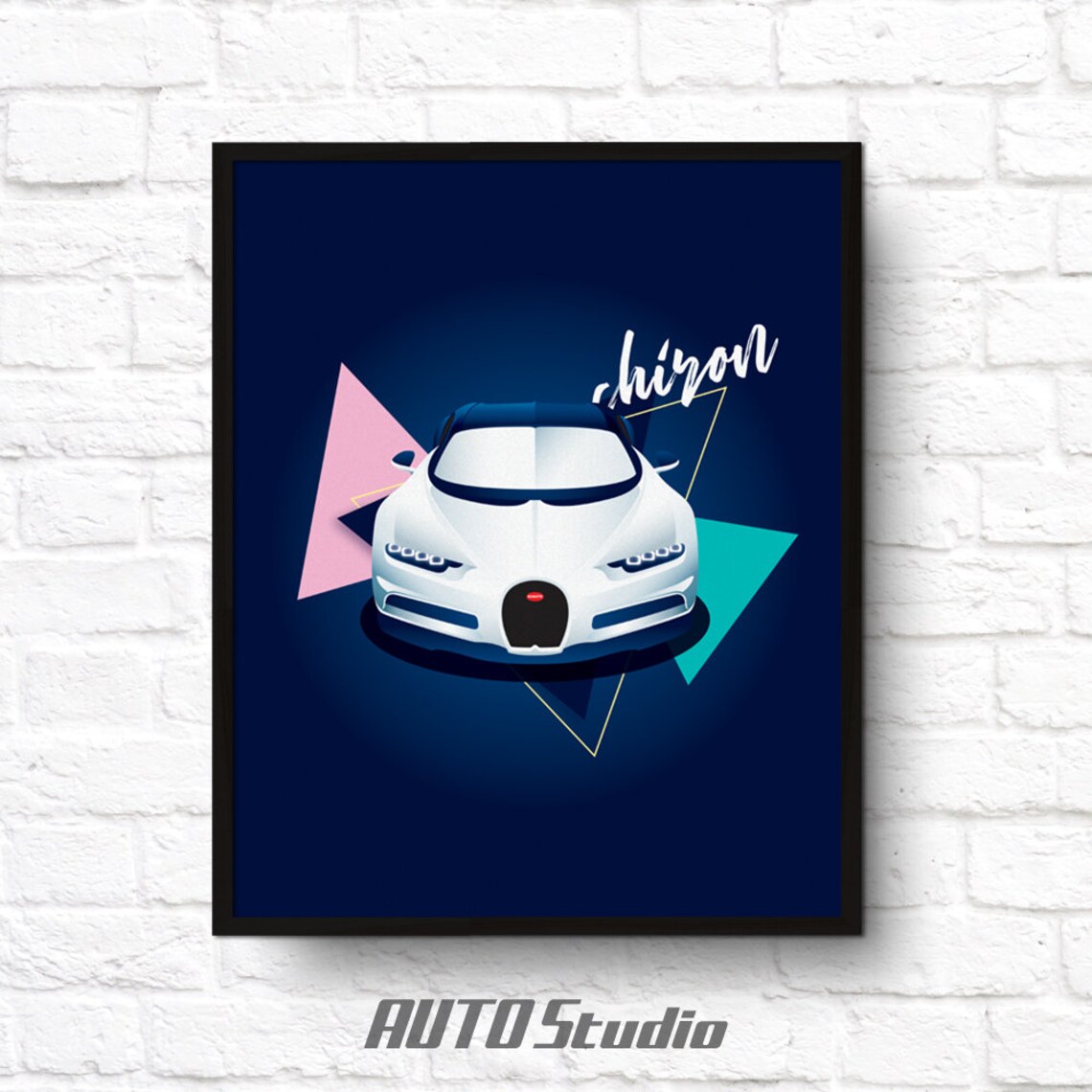 Bugatti Chiron Art Print Printable Poster Racing Art Home - Etsy