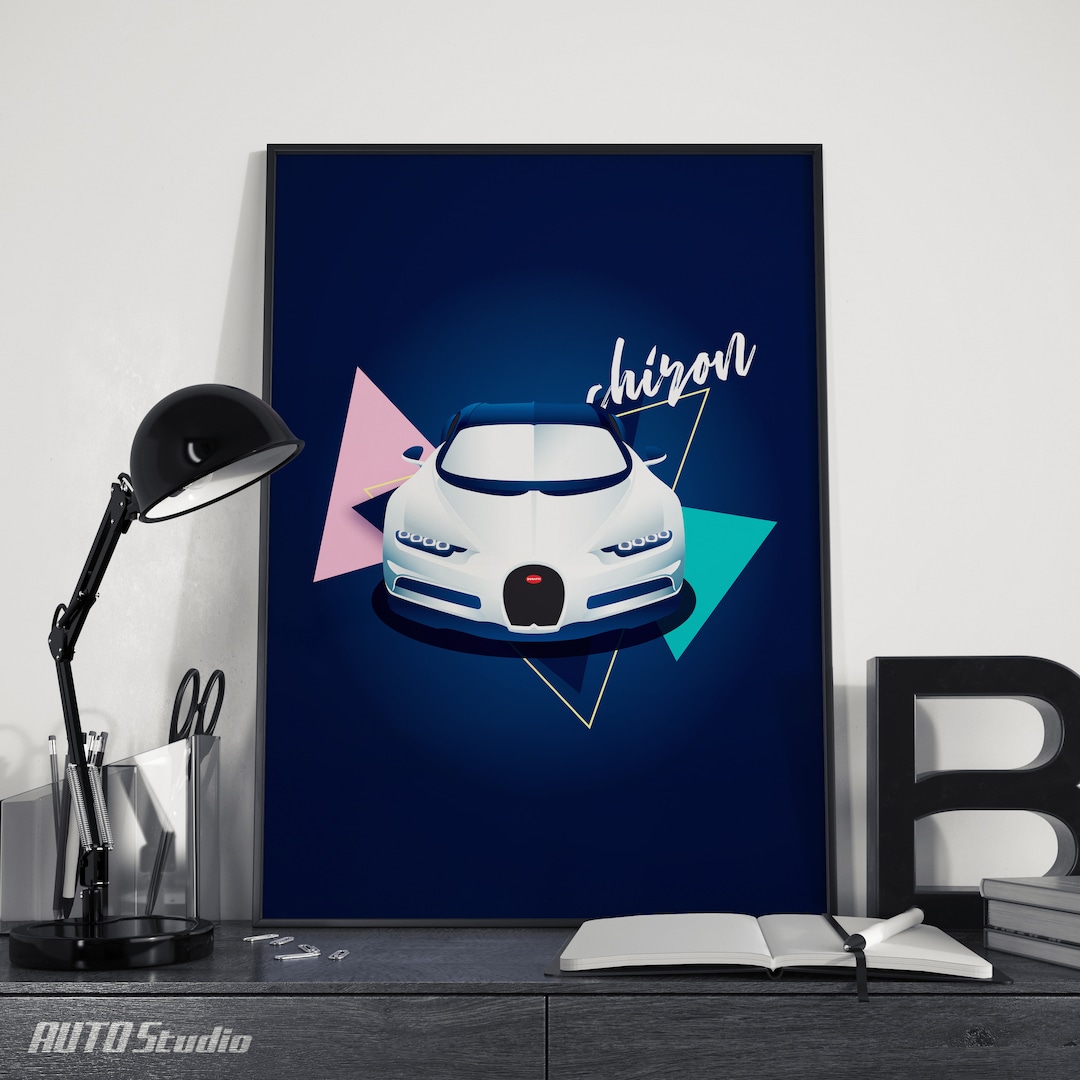 Bugatti Chiron Art Print, Printable Poster, Racing Art Home Decor 16x20 ...