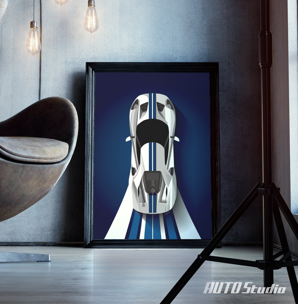 Ford GT Sport Art Print, Poster, Printable Racing Car Art Home Decor ...