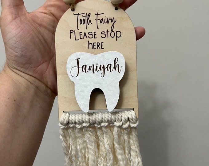 Tooth Fairy Please Stop Here Personalized Door Sign, Tooth Fairy Kids ...