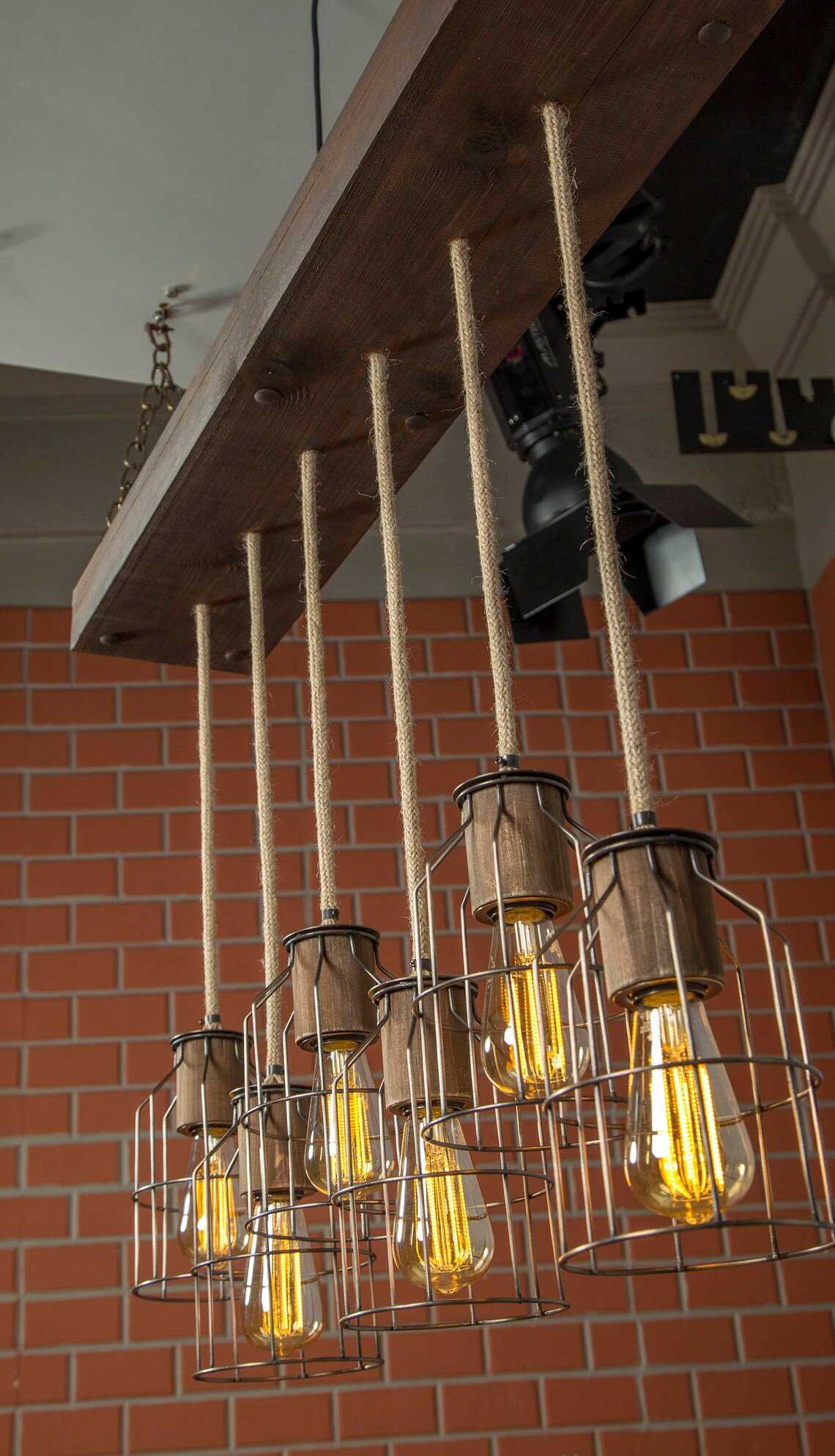 Cage Lighting, Wood Lİght, Farmhouse Light, Pendant Lighting, Rustic ...